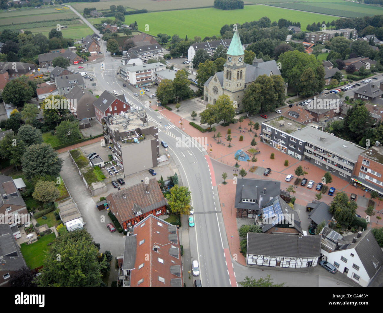 View from balloon, Bottrop-Kirchhellen, Bottrop, Germany Stock Photo ...