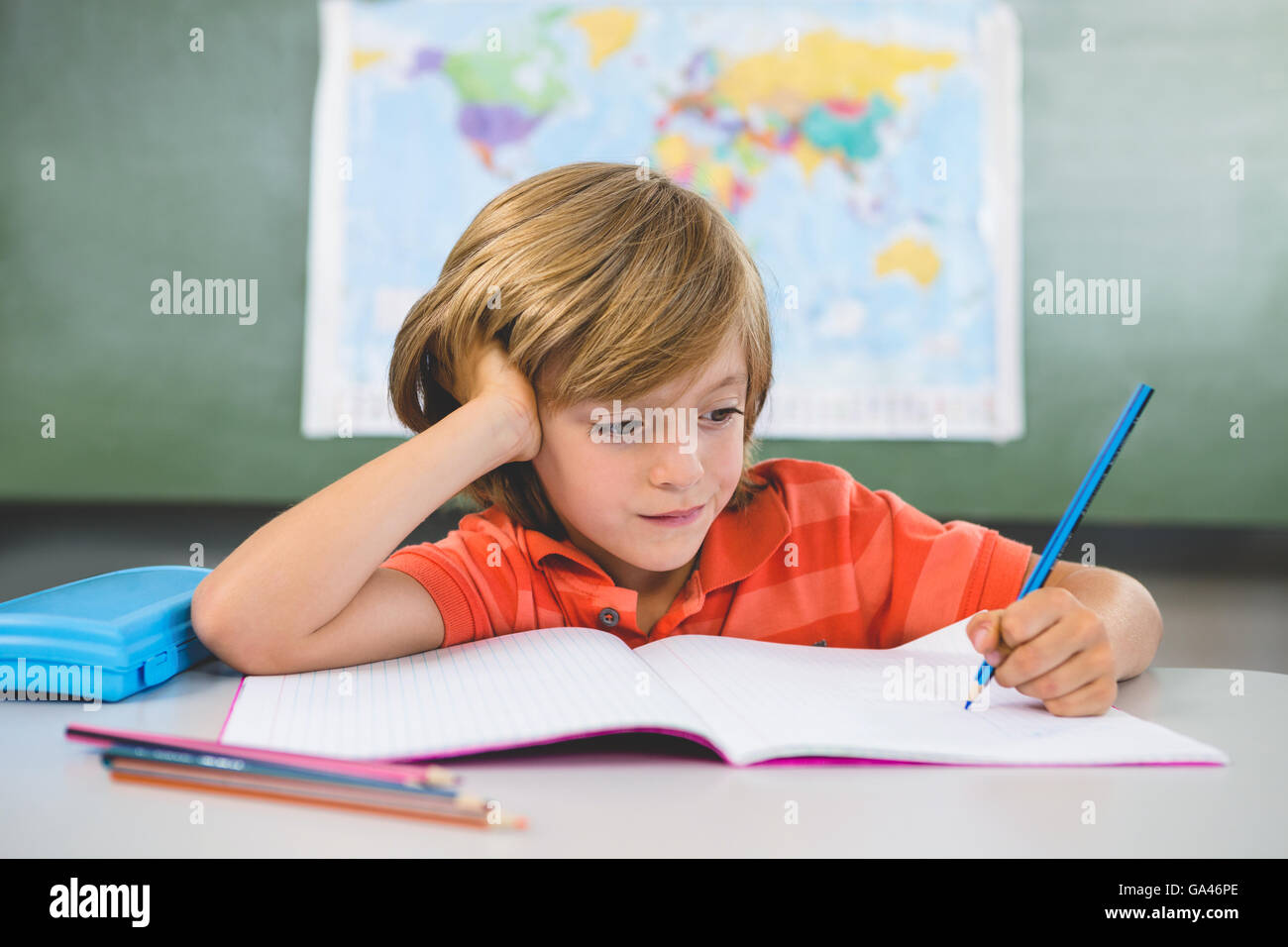 Child in front of classroom hi-res stock photography and images - Alamy