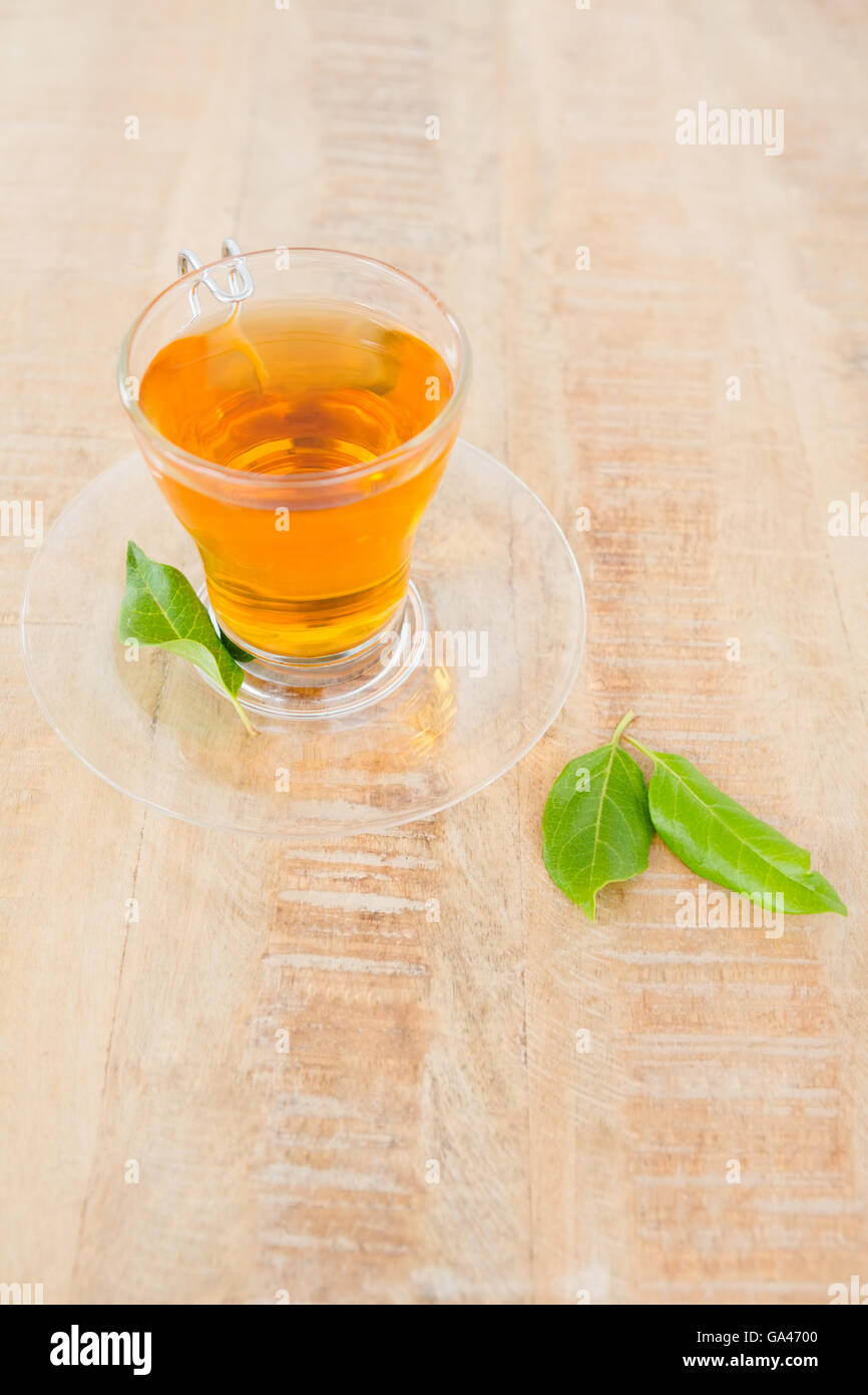 High angle view of green tea Stock Photo - Alamy