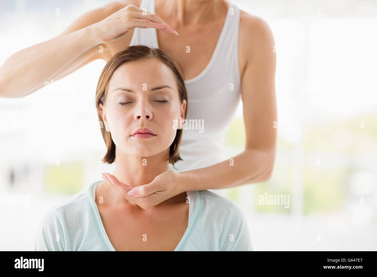 Woman receiving massage treatment Stock Photo - Alamy