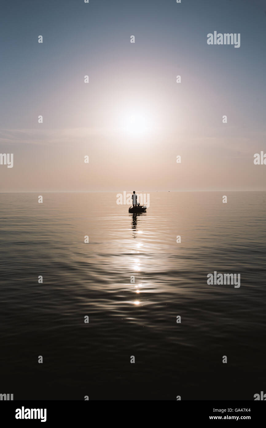 Fishing boat silhouette hi-res stock photography and images - Alamy