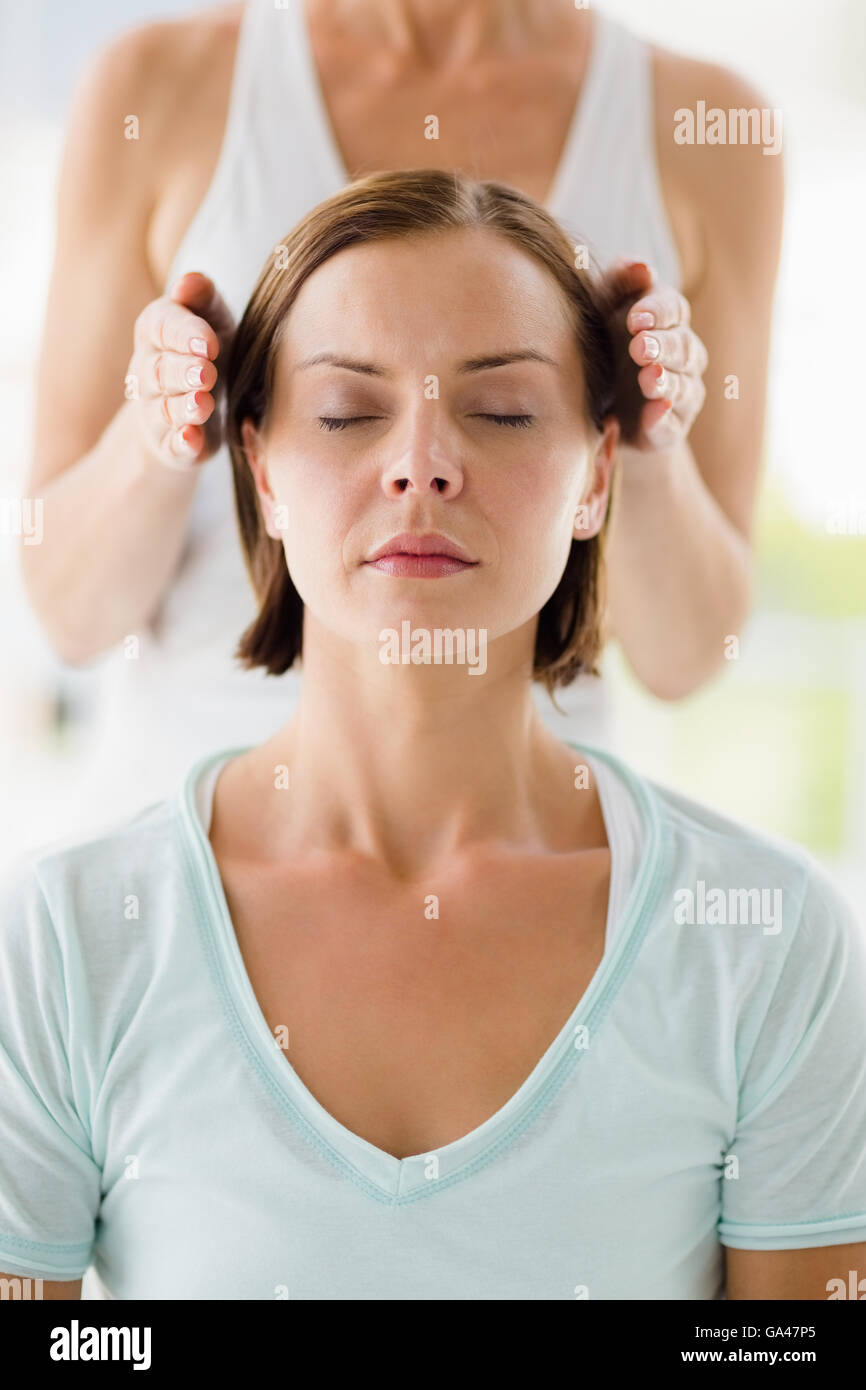 Beautiful young woman receiving massage hi-res stock photography and images - Alamy