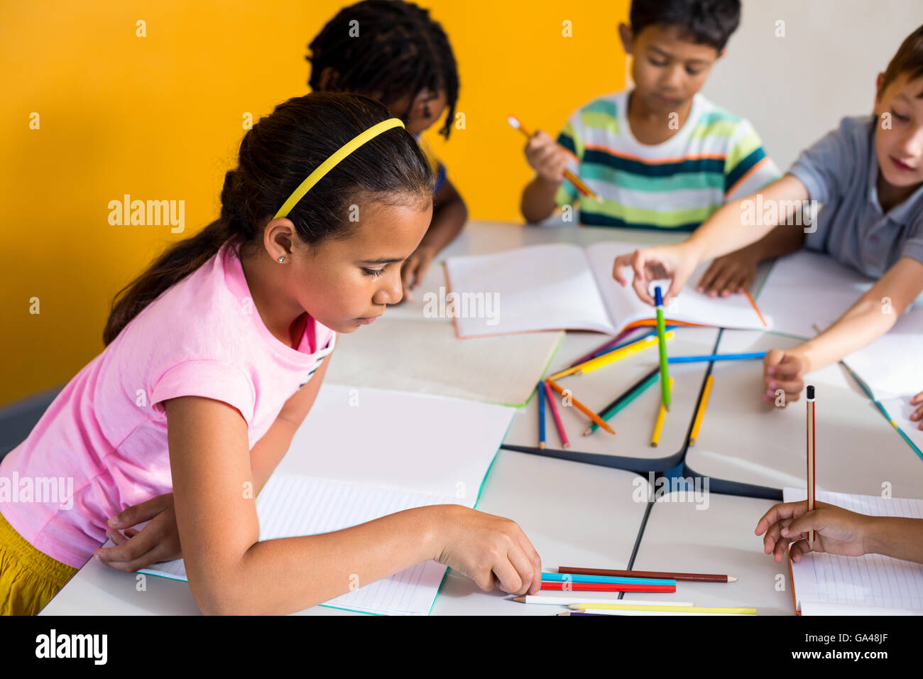Preschool classroom children table hi-res stock photography and images ...