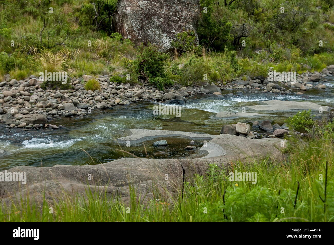 Mountain river in Giants Castle KwaZulu-Natal nature reserve ...