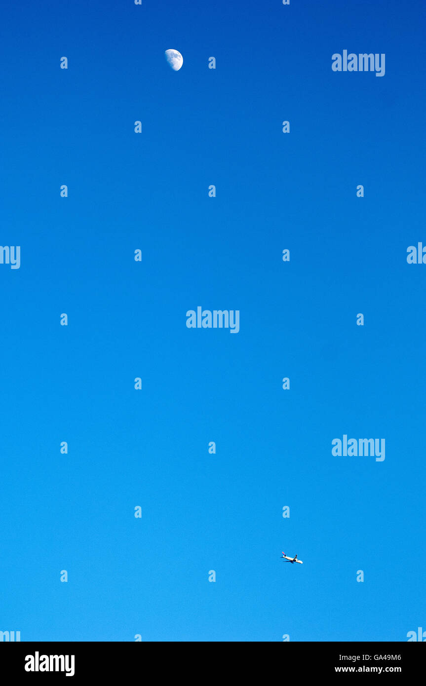 Aircraft in blue sky Stock Photo - Alamy