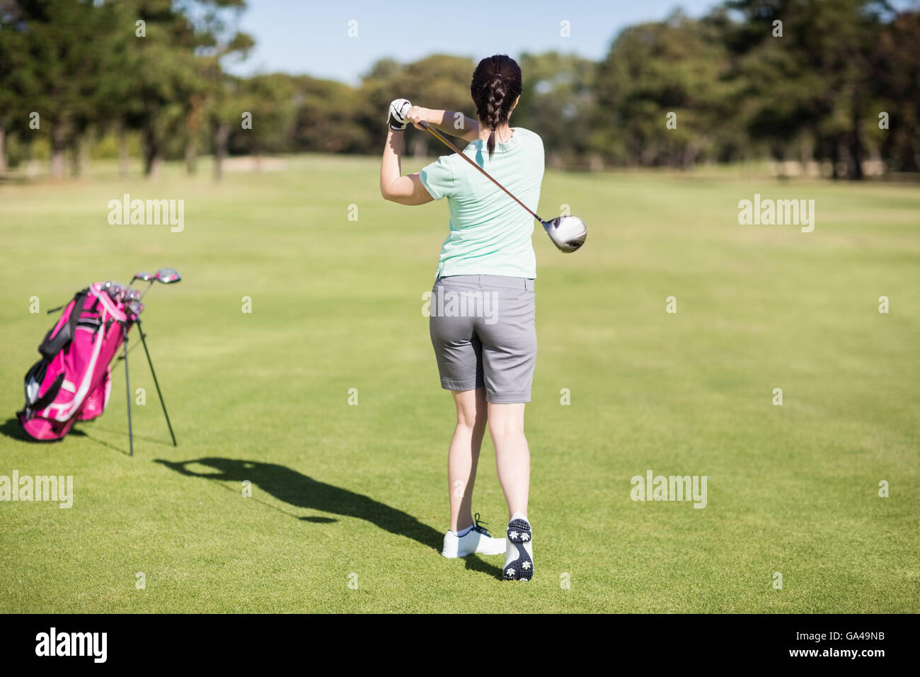 Woman rear view shorts hi-res stock photography and images - Alamy