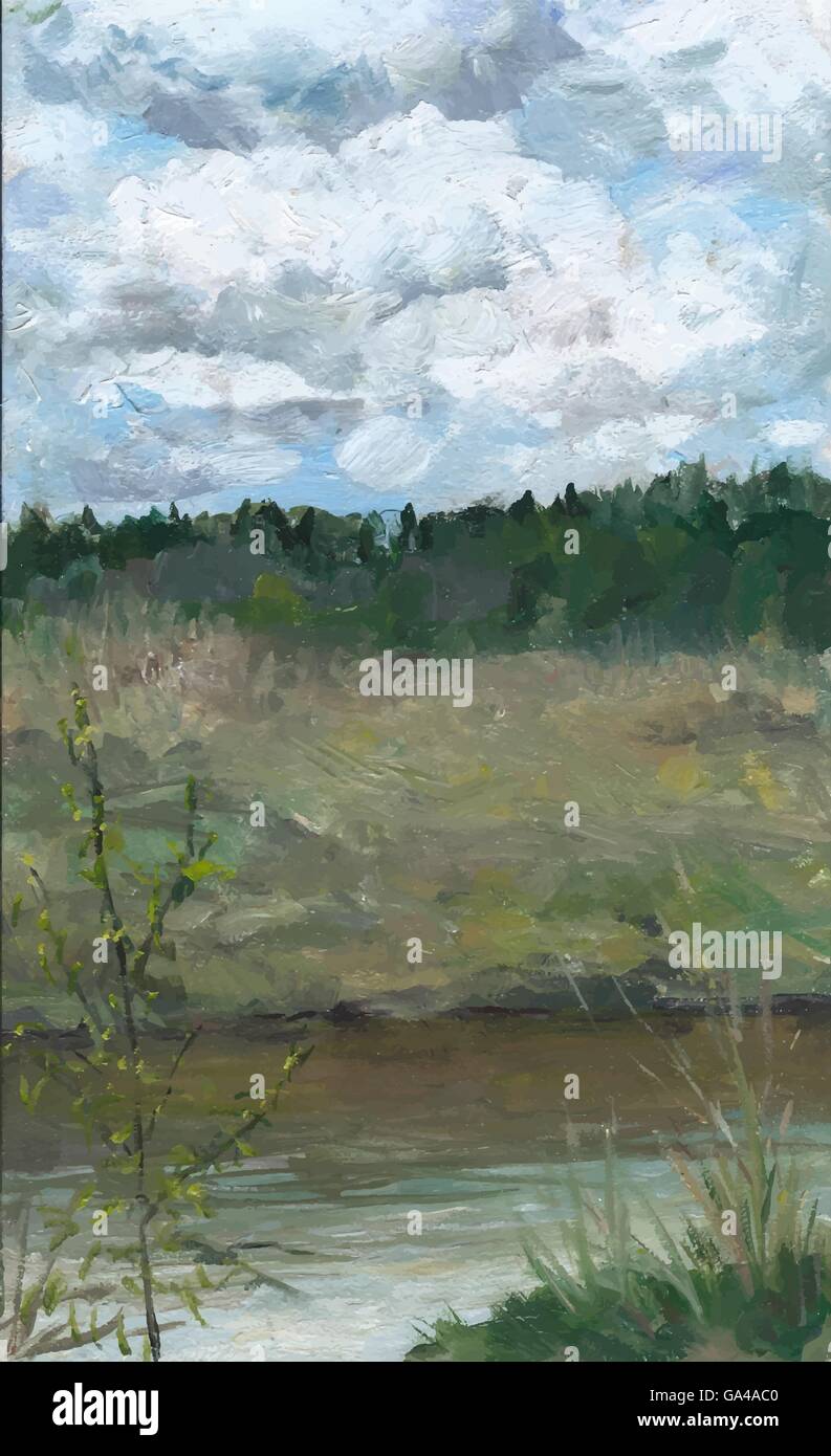 Picture with oil paints Stock Vector Images - Alamy