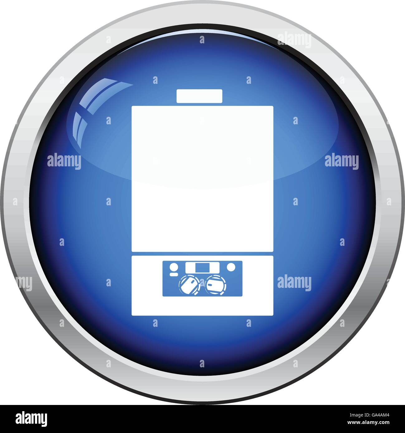 Gas boiler icon. Glossy button design. Vector illustration Stock Vector ...