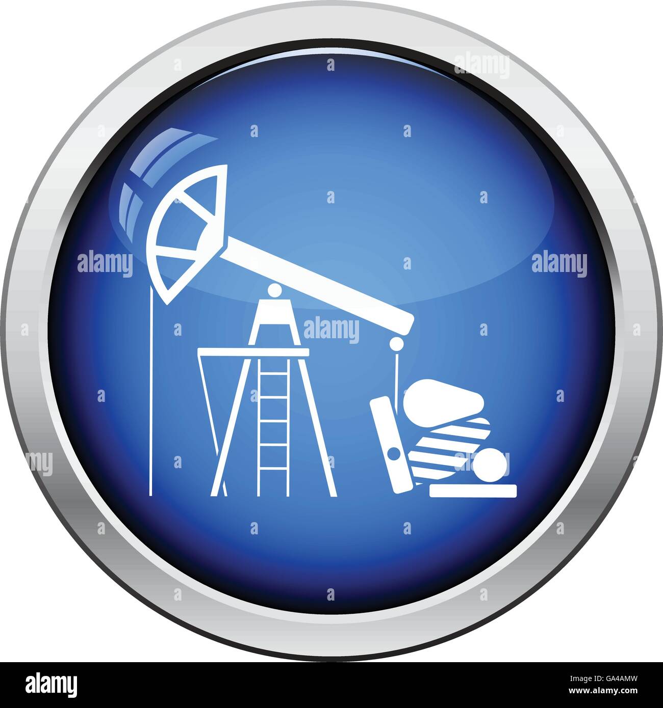 Oil pump icon. Glossy button design. Vector illustration Stock Vector ...