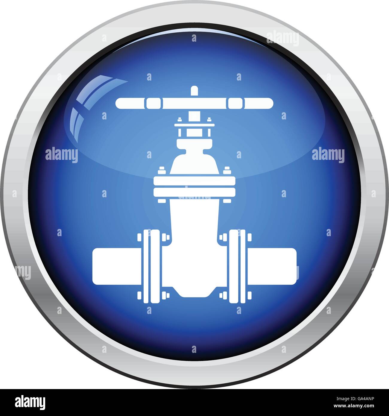 Pipe valve icon. Glossy button design. Vector illustration Stock Vector ...