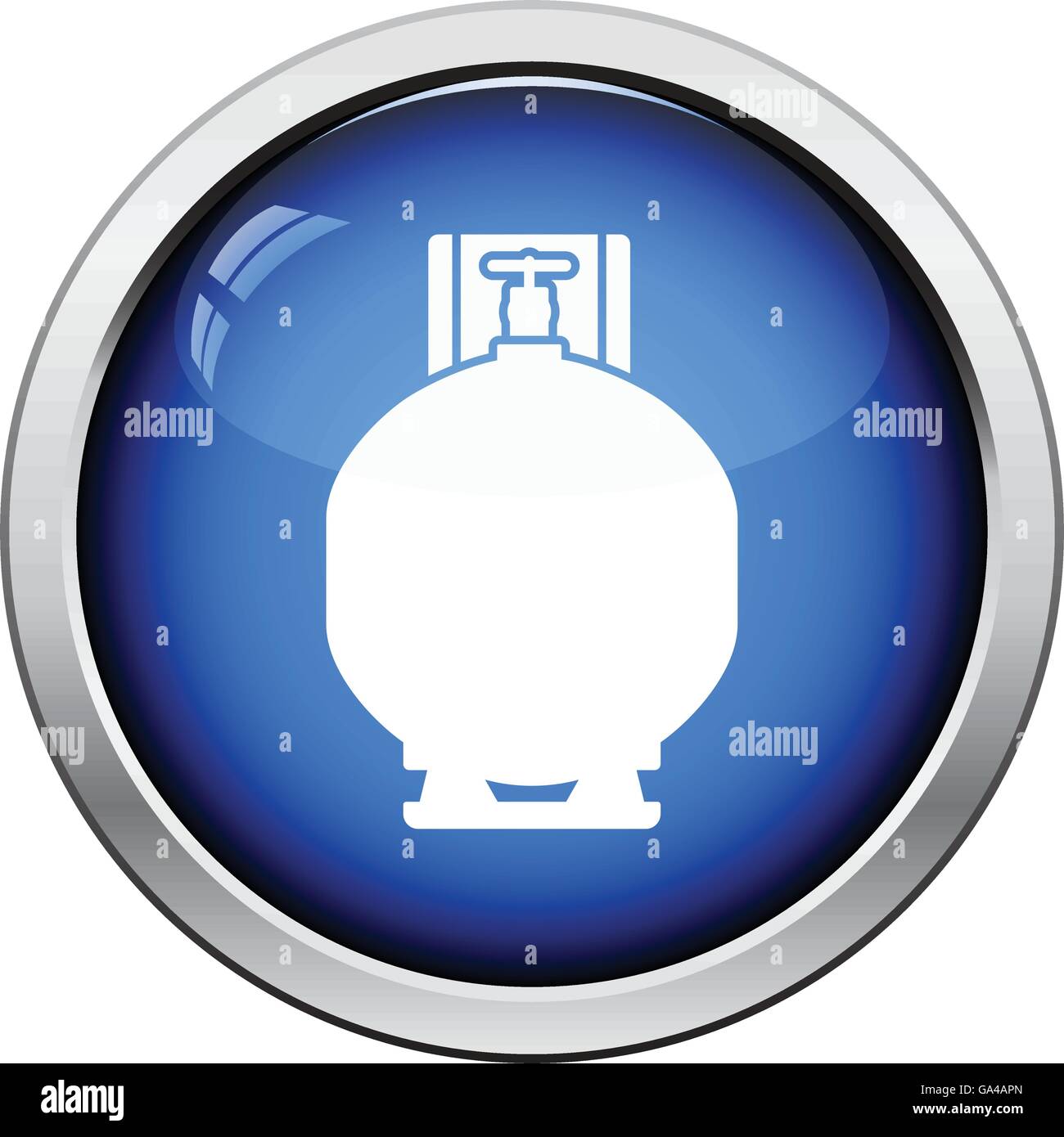 Gas cylinder icon. Glossy button design. Vector illustration Stock ...