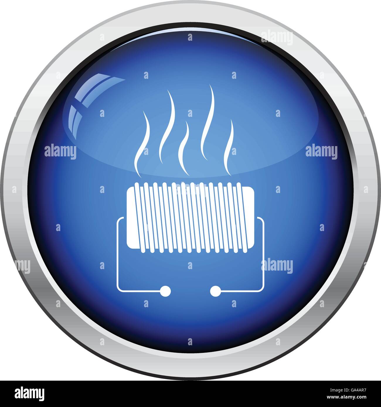 Electrical heater icon. Glossy button design. Vector illustration Stock ...