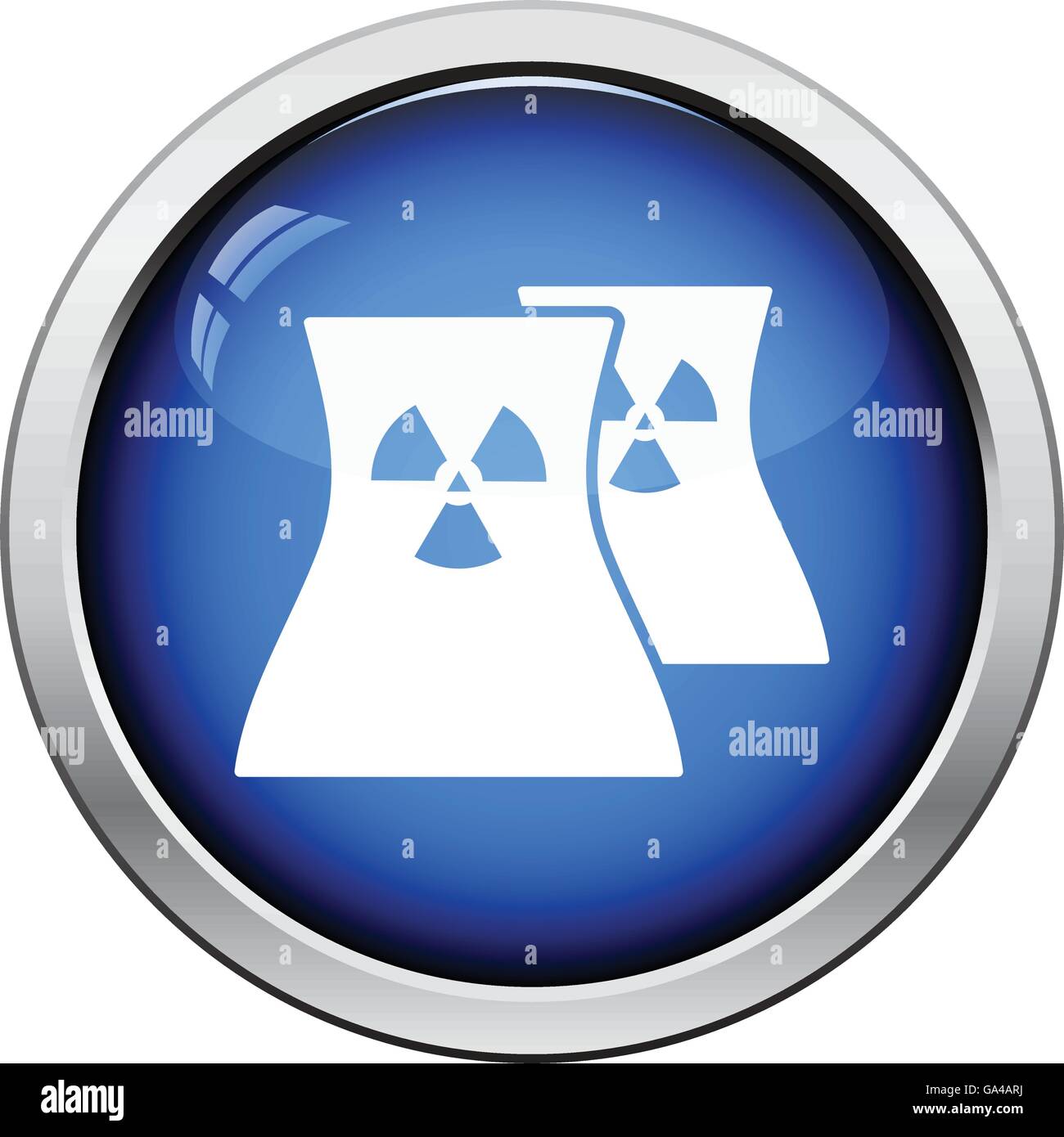 Nuclear station icon. Glossy button design. Vector illustration Stock ... Nuclear station icon. Glossy button design. Vector illustration Stock ...