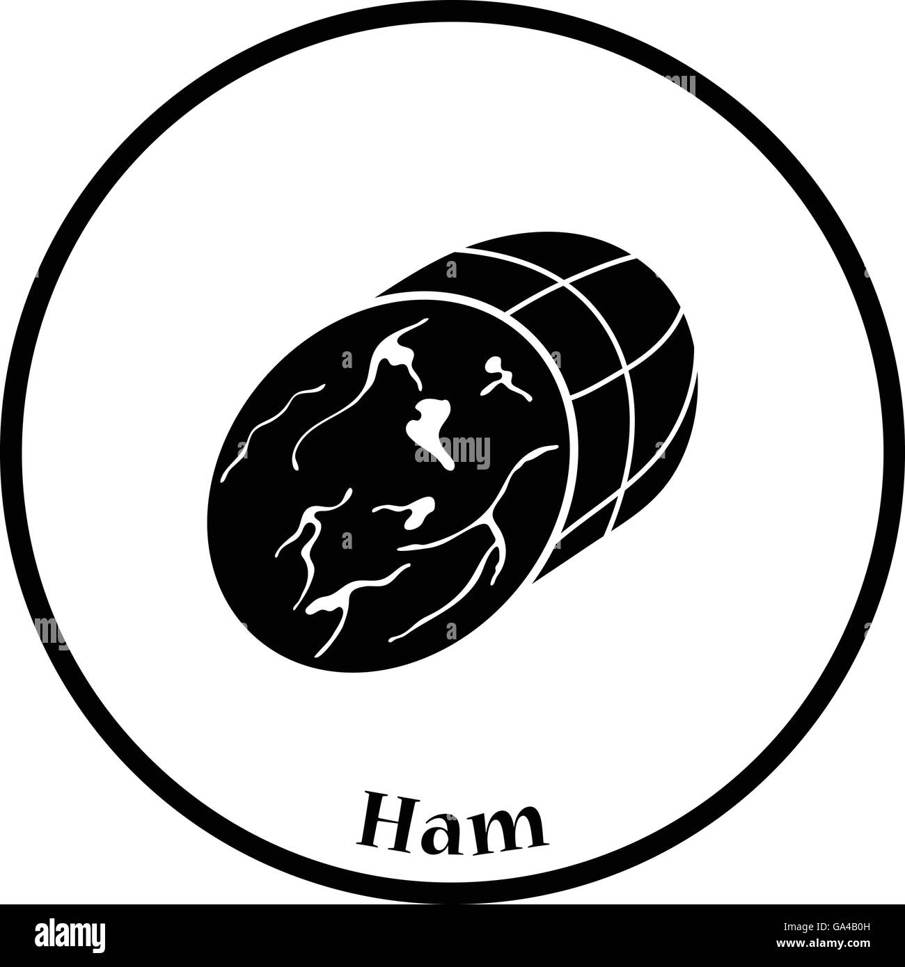 Ham icon. Thin circle design. Vector illustration Stock Vector Image ...