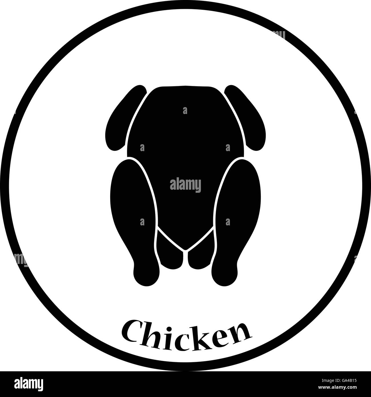 Chicken icon. Thin circle design. Vector illustration Stock Vector ...