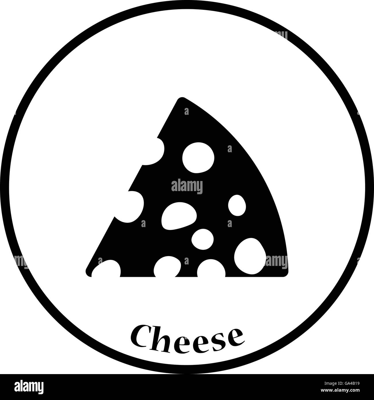 Cheese icon. Thin circle design. Vector illustration Stock Vector Image ...