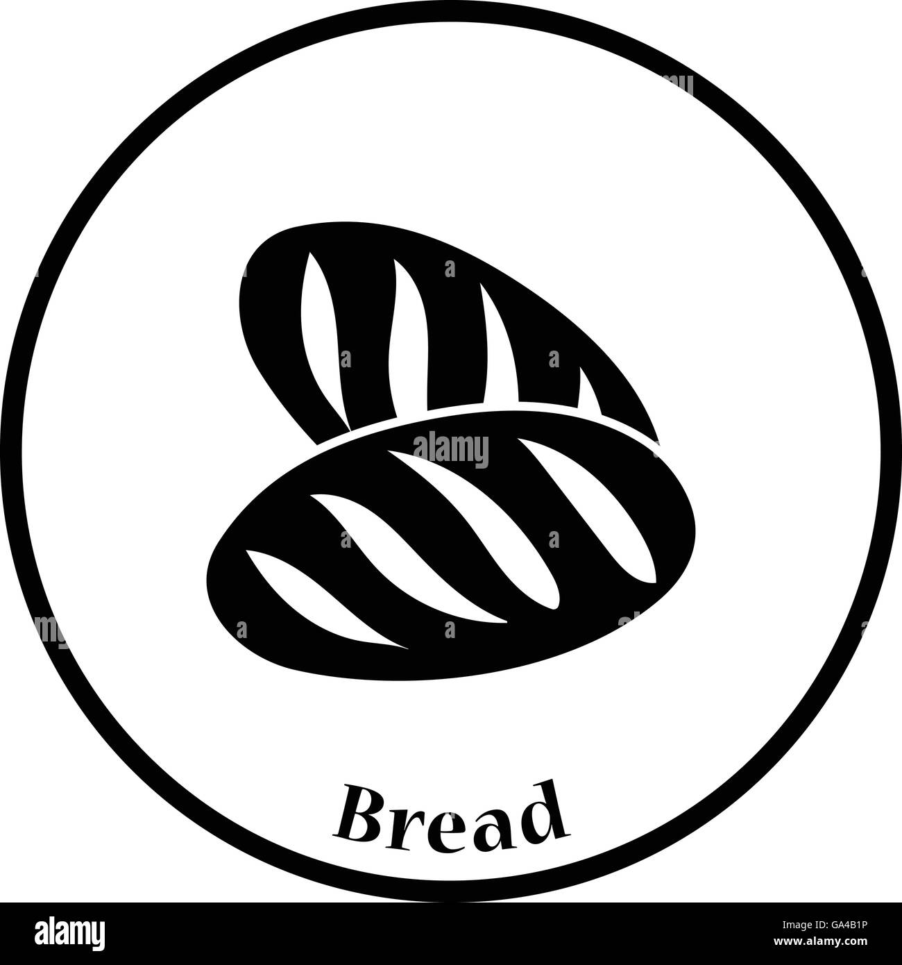 Bread icon. Thin circle design. Vector illustration Stock Vector Image ...