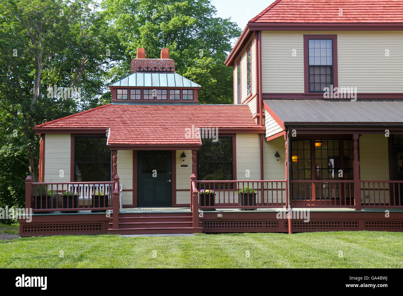 Detail of Highfield Hall, a restored Victorian estate built in 1878 for ...