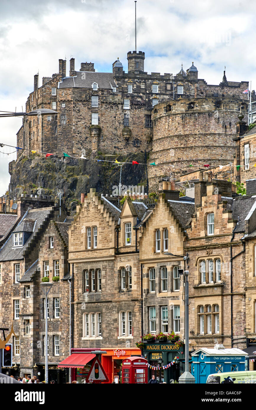 Edinburgh Castle is a historic fortress, which dominates the skyline of ...