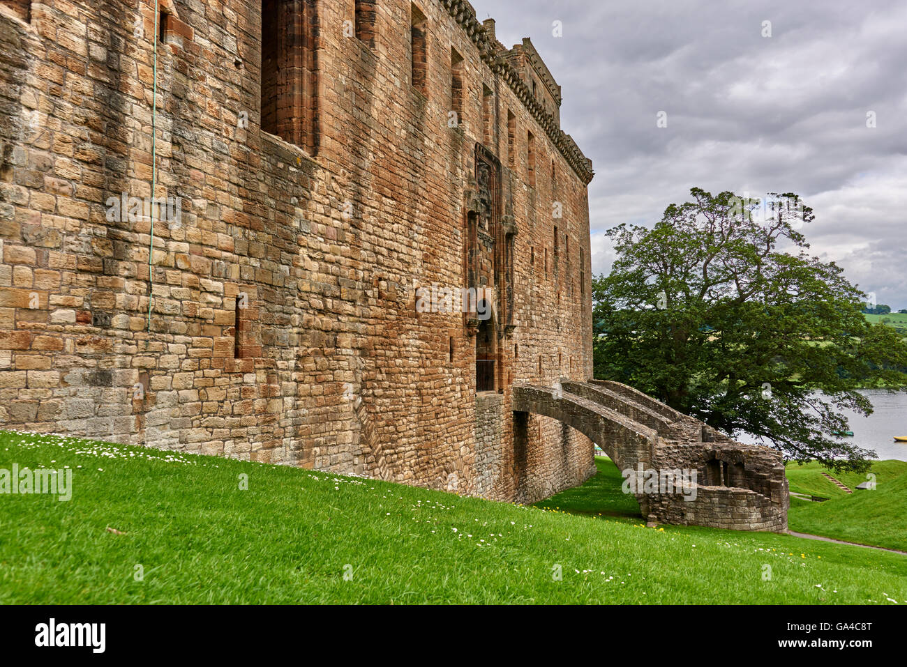 The ruins of Linlithgow Palace are situated in the town of Linlithgow ...