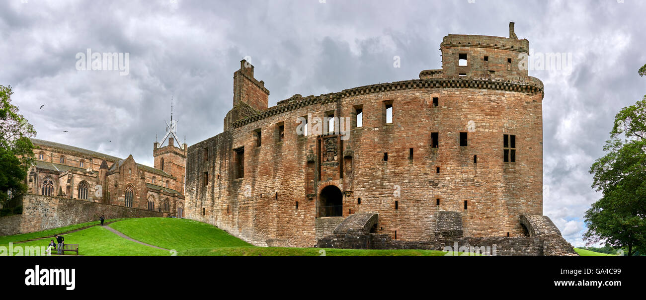 The ruins of Linlithgow Palace are situated in the town of Linlithgow ...
