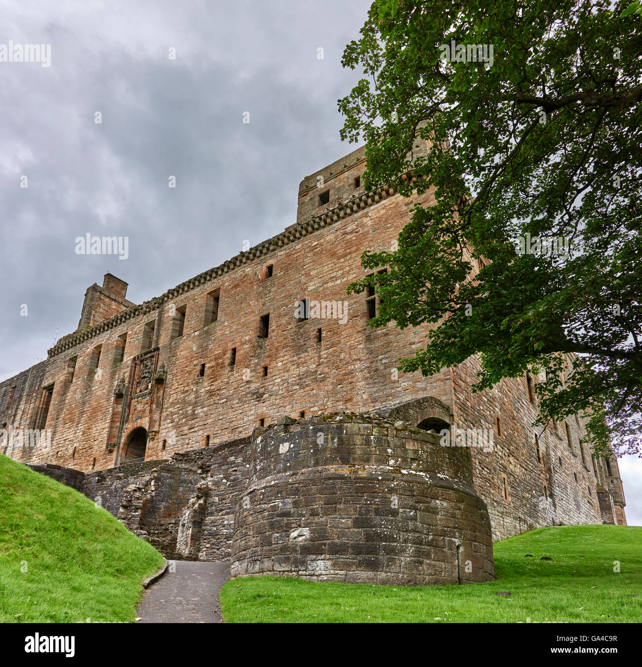 The ruins of Linlithgow Palace are situated in the town of Linlithgow ...
