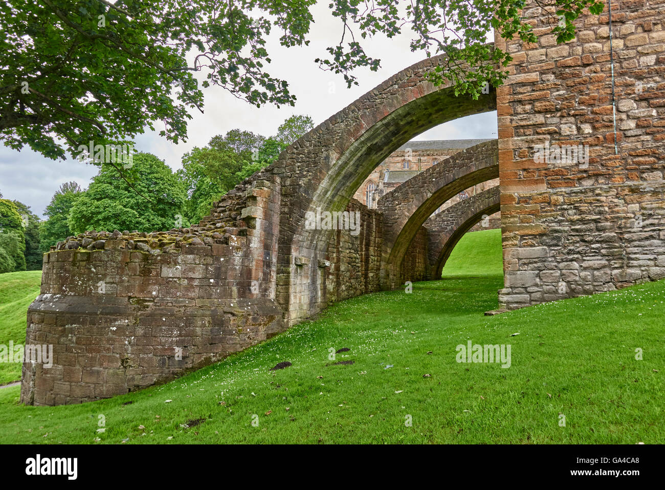 The ruins of Linlithgow Palace are situated in the town of Linlithgow ...