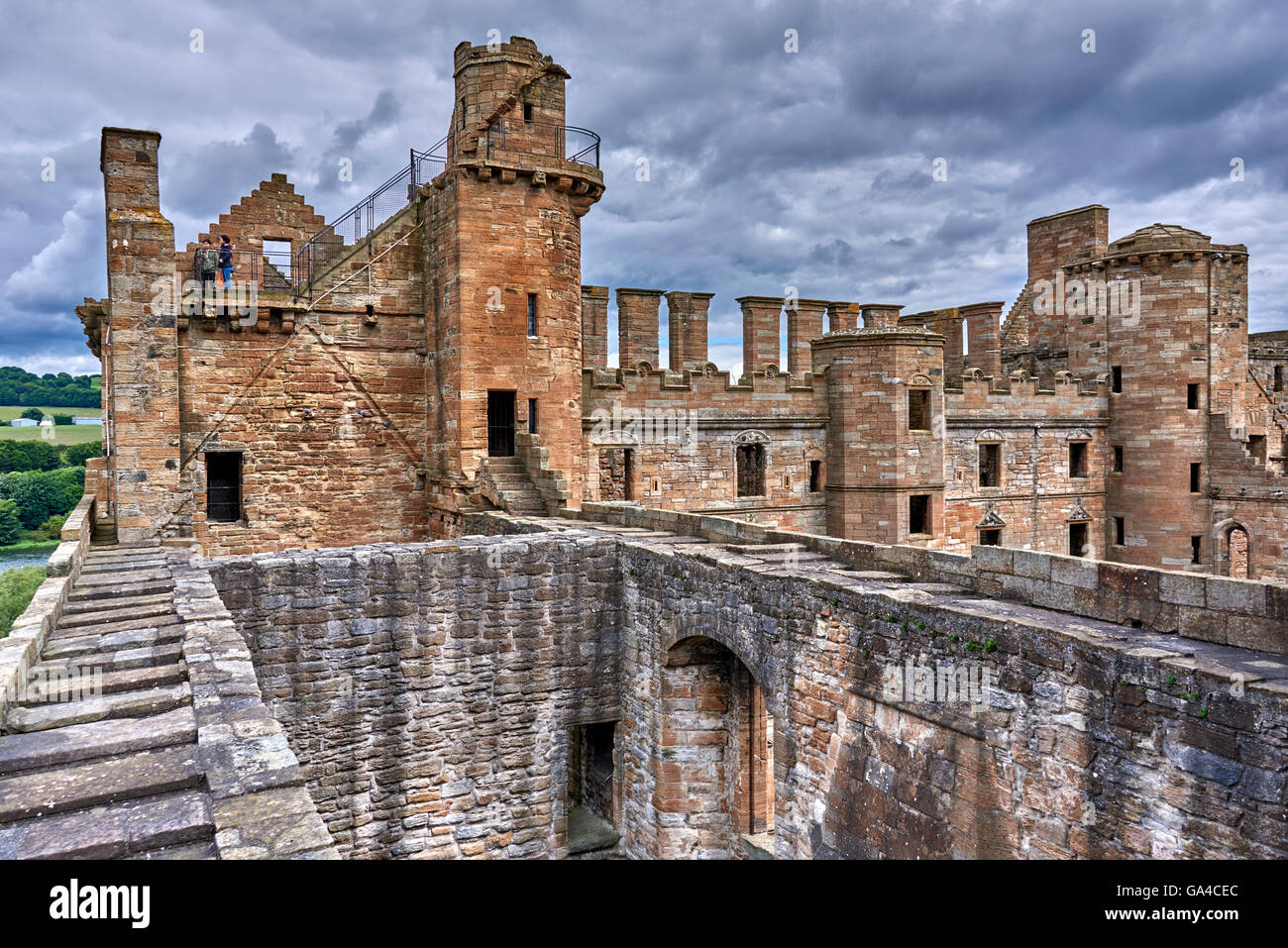 The ruins of Linlithgow Palace are situated in the town of Linlithgow ...