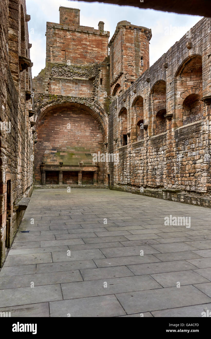 The ruins of Linlithgow Palace are situated in the town of Linlithgow ...