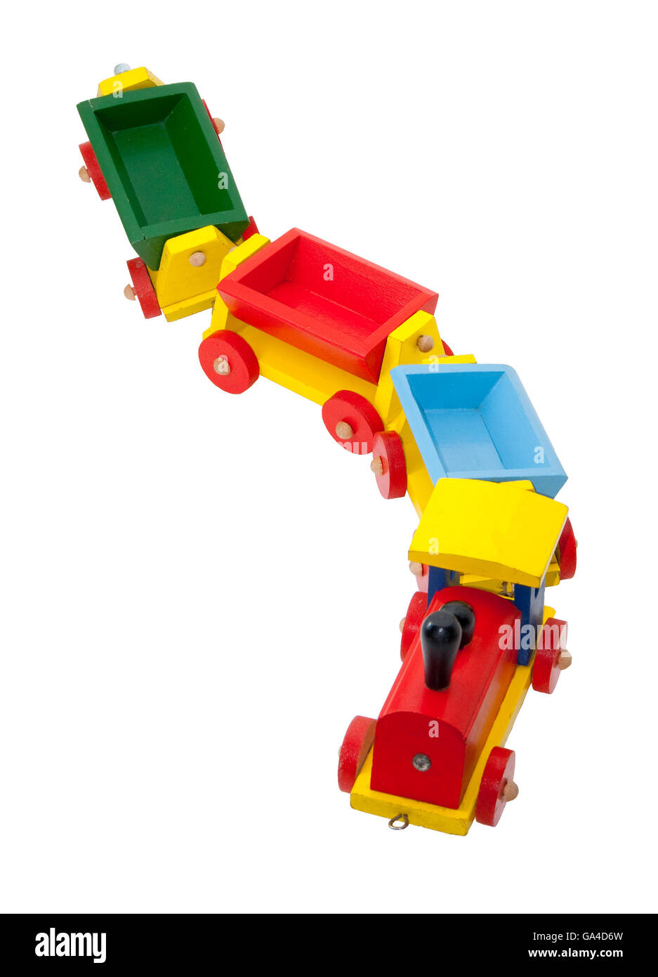 Colorful wooden model railway Stock Photo - Alamy