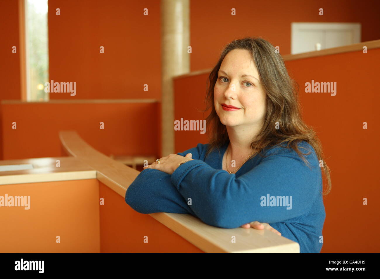 American author Emily Winslow at home in Cambridge, England. She is the ...