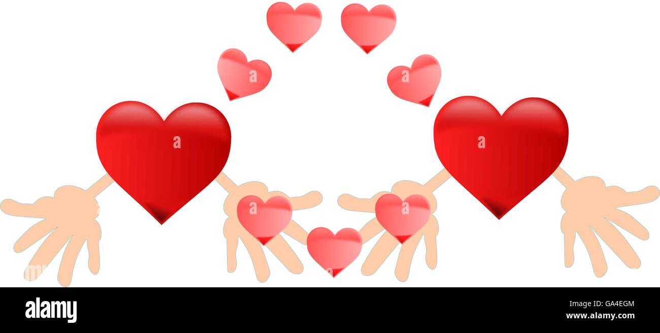 Two Hearts Two Red Hearts Stock Vector Image Art Alamy