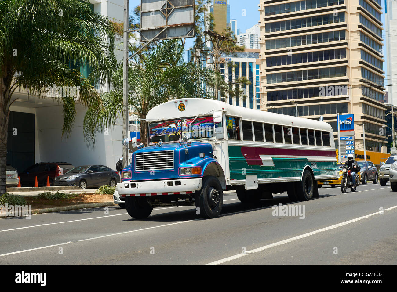 Painted Bus, Panama City, Republic of Panama Stock Photo - Alamy