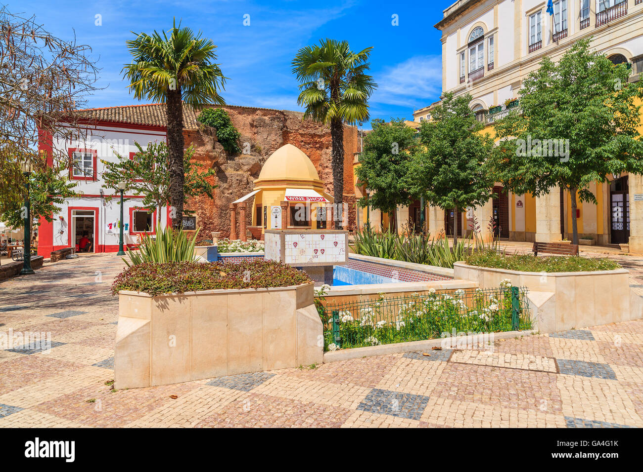 SILVES TOWN, PORTUGAL - MAY 17, 2015: square with town hall building in ...