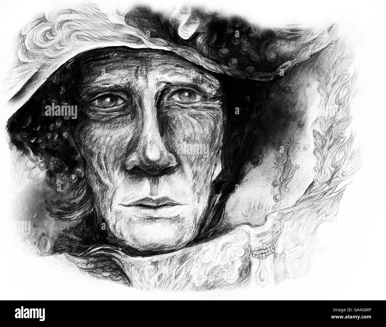 Old storyteller telling a faiy tale from an enchanted book Stock Photo ...