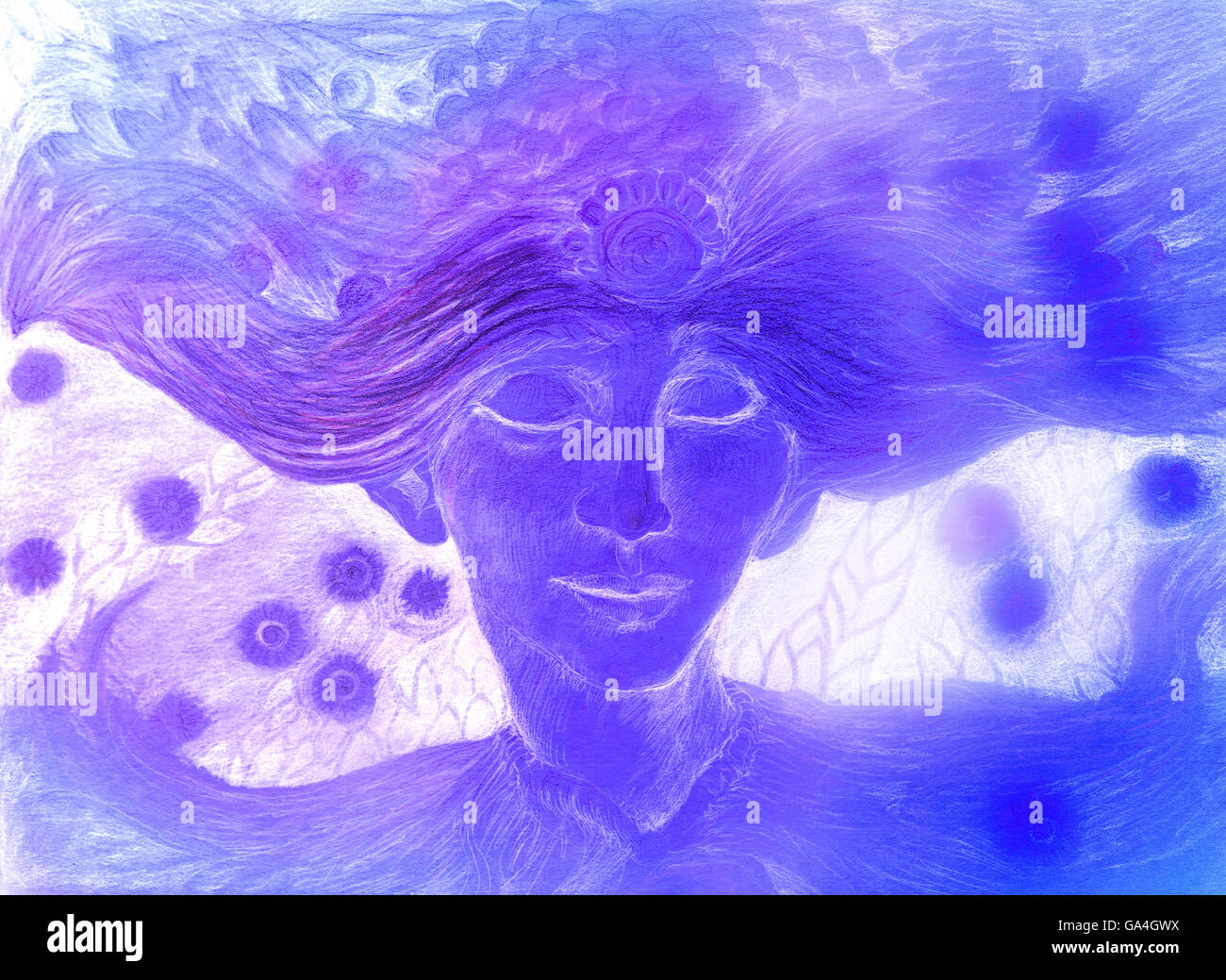 gentle lila wind fairy elven man, illustration Stock Photo - Alamy