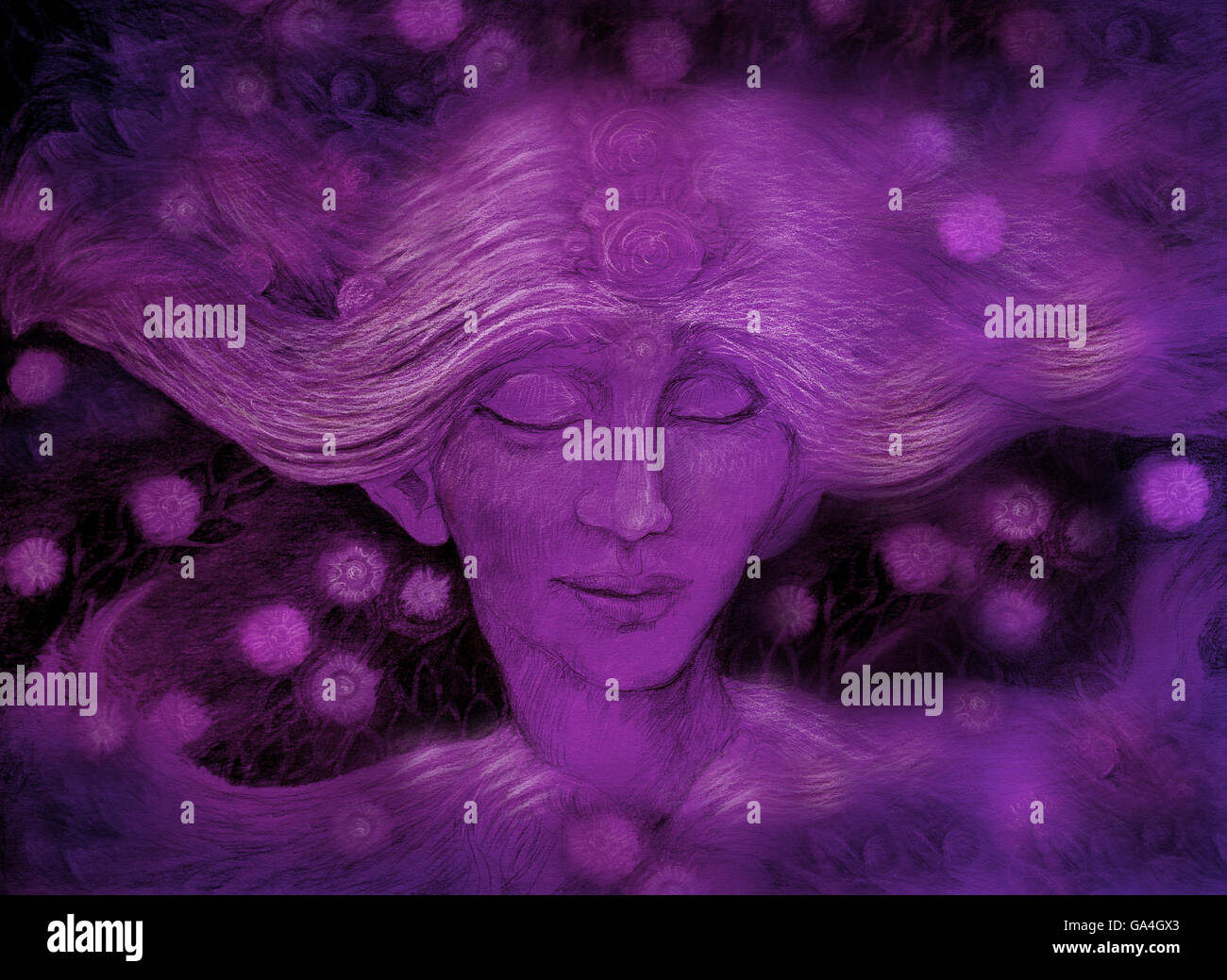 gentle lila wind fairy elven man, illustration Stock Photo - Alamy