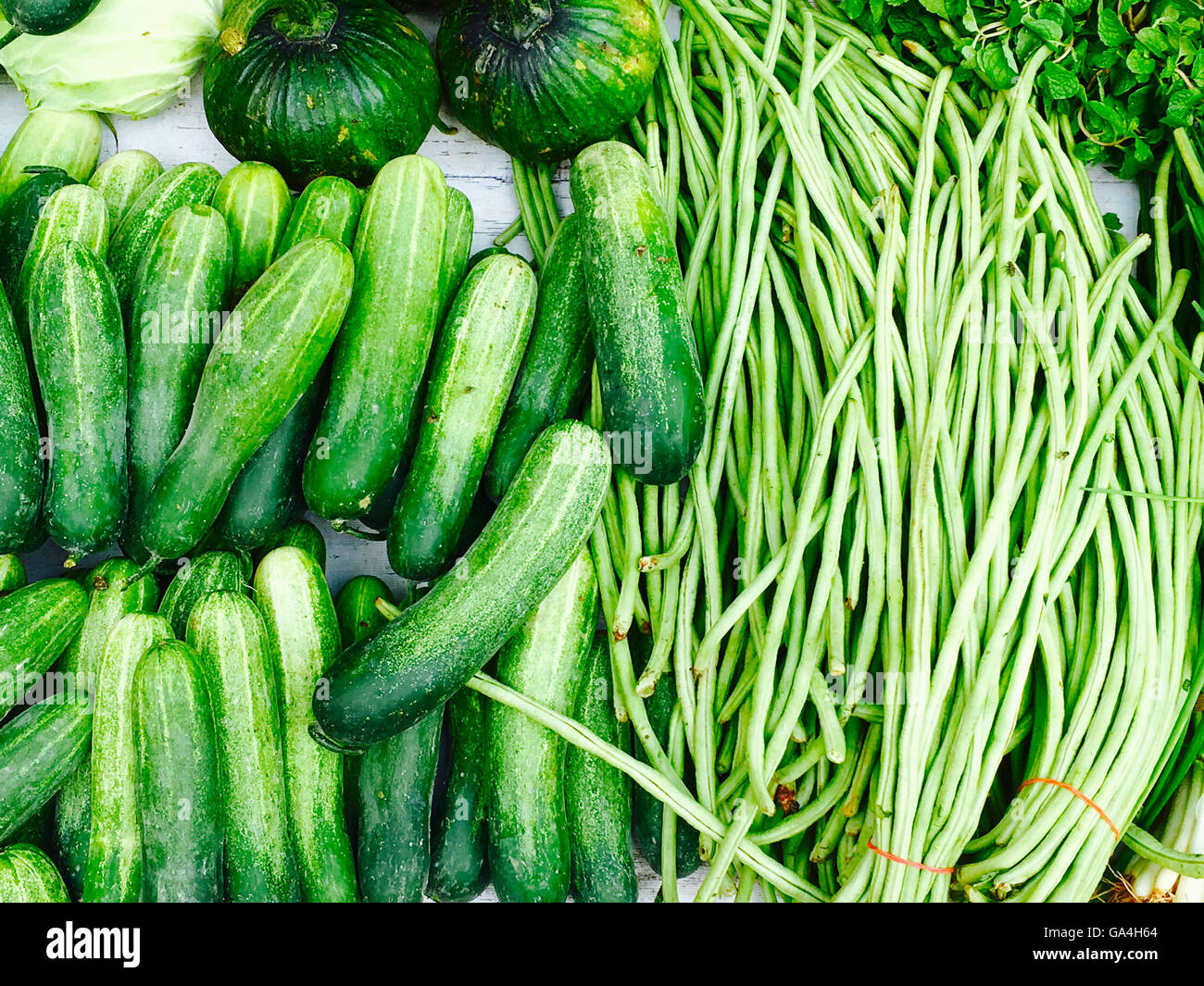 Fresh cucumber and lentils organic vegetables in Luang Prabang, Laos ...