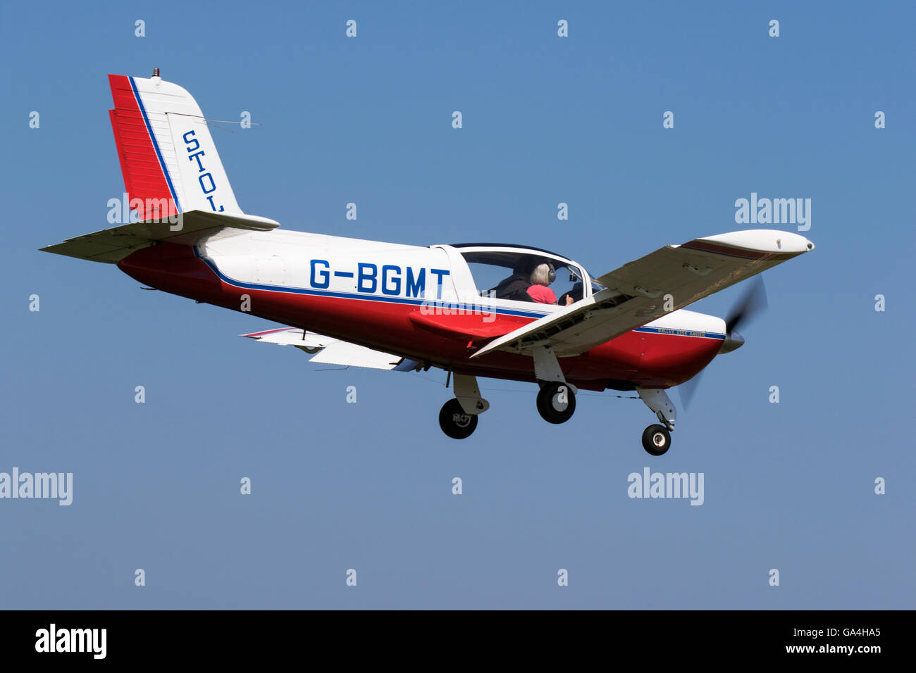 Morane Saulnier Rallye 235E G-BGMT landing at Sturgate Airfield Stock ...