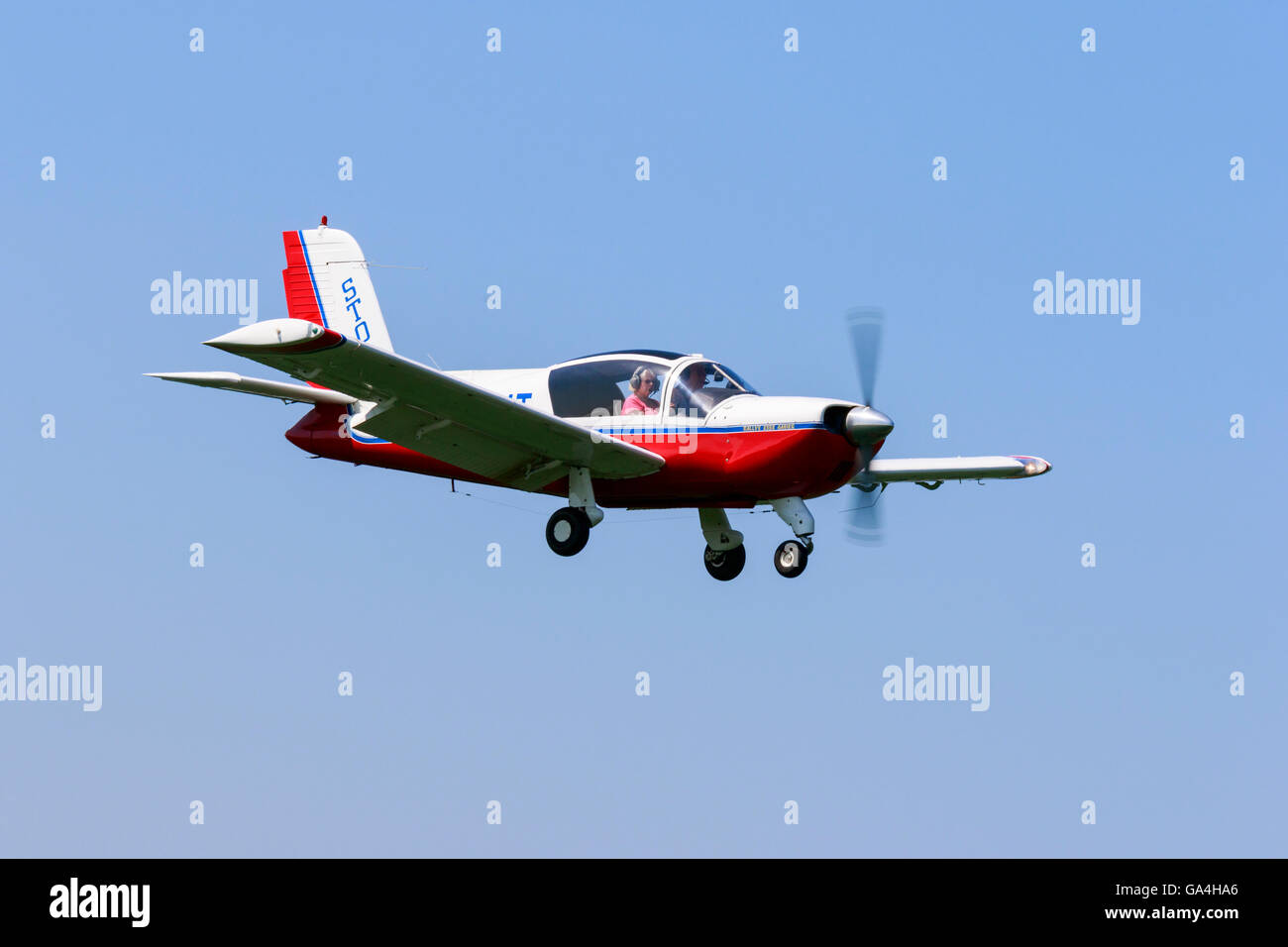 Morane Saulnier Rallye 235E G-BGMT landing at Sturgate Airfield Stock ...