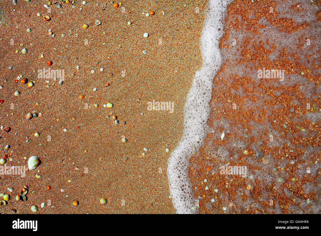 Abstract wave sea beach top view, edge of water and land with copyspace ...