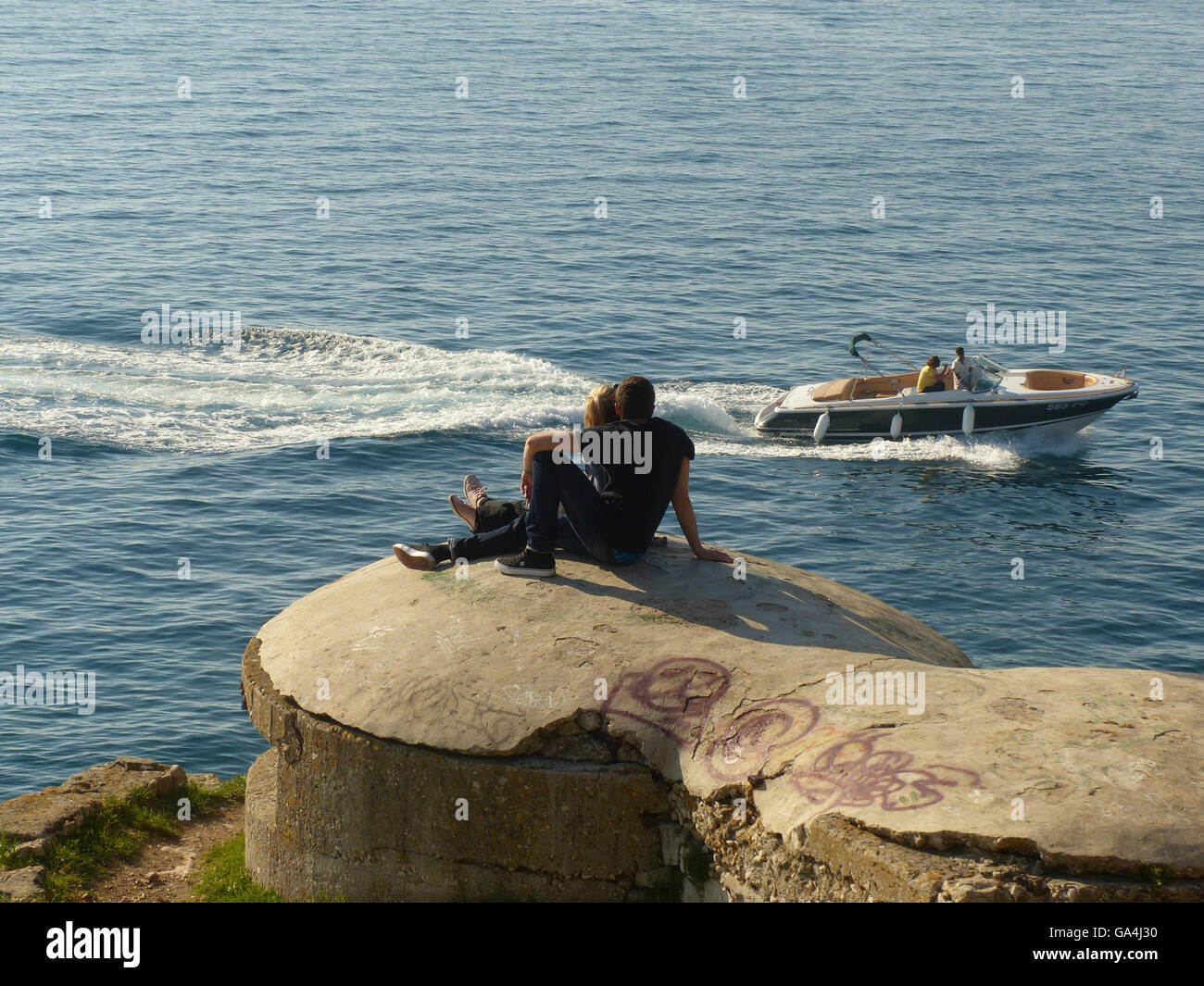 Couple watching boats hi-res stock photography and images - Alamy