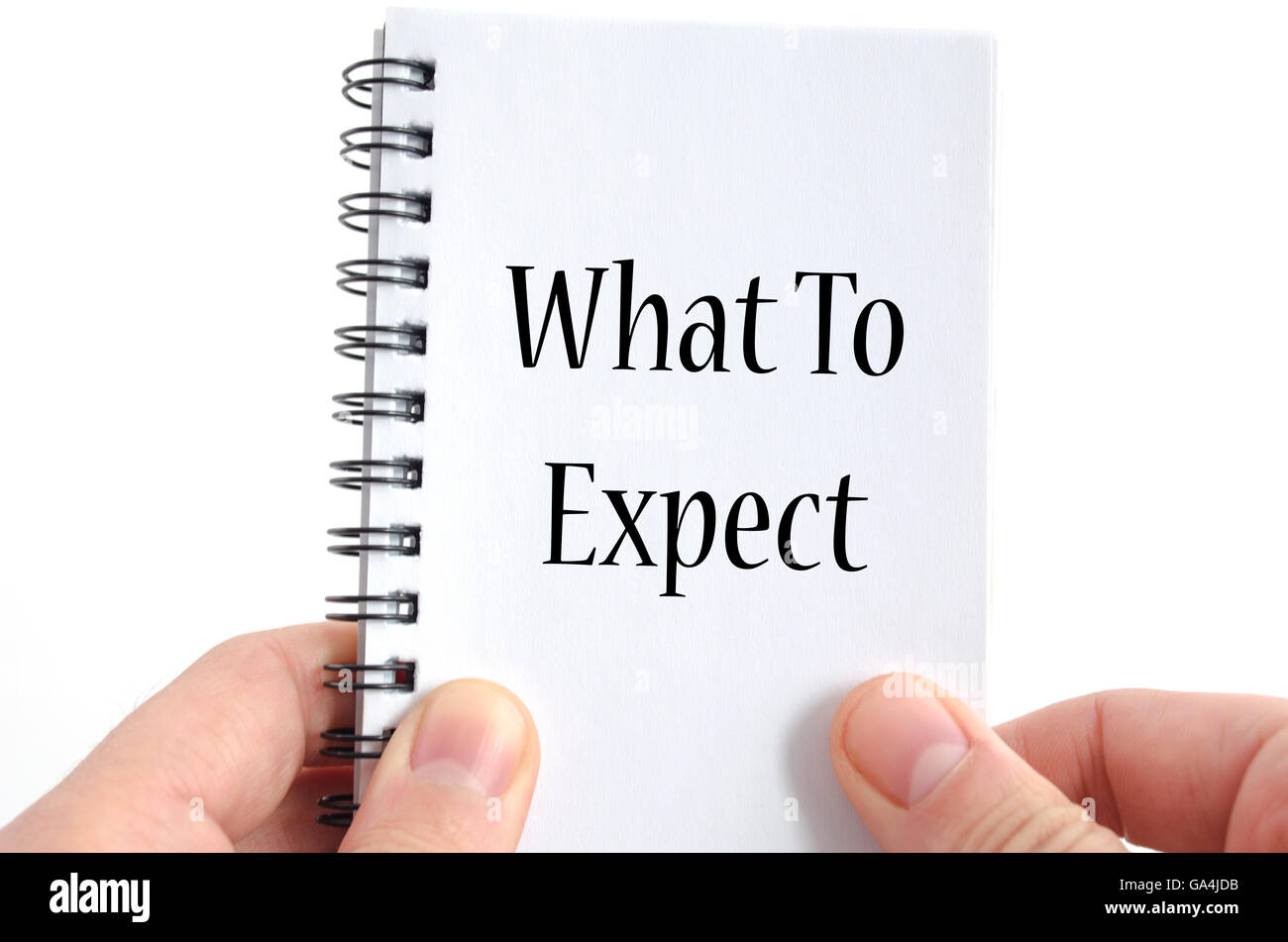 What to expect text concept isolated over white background Stock Photo ...