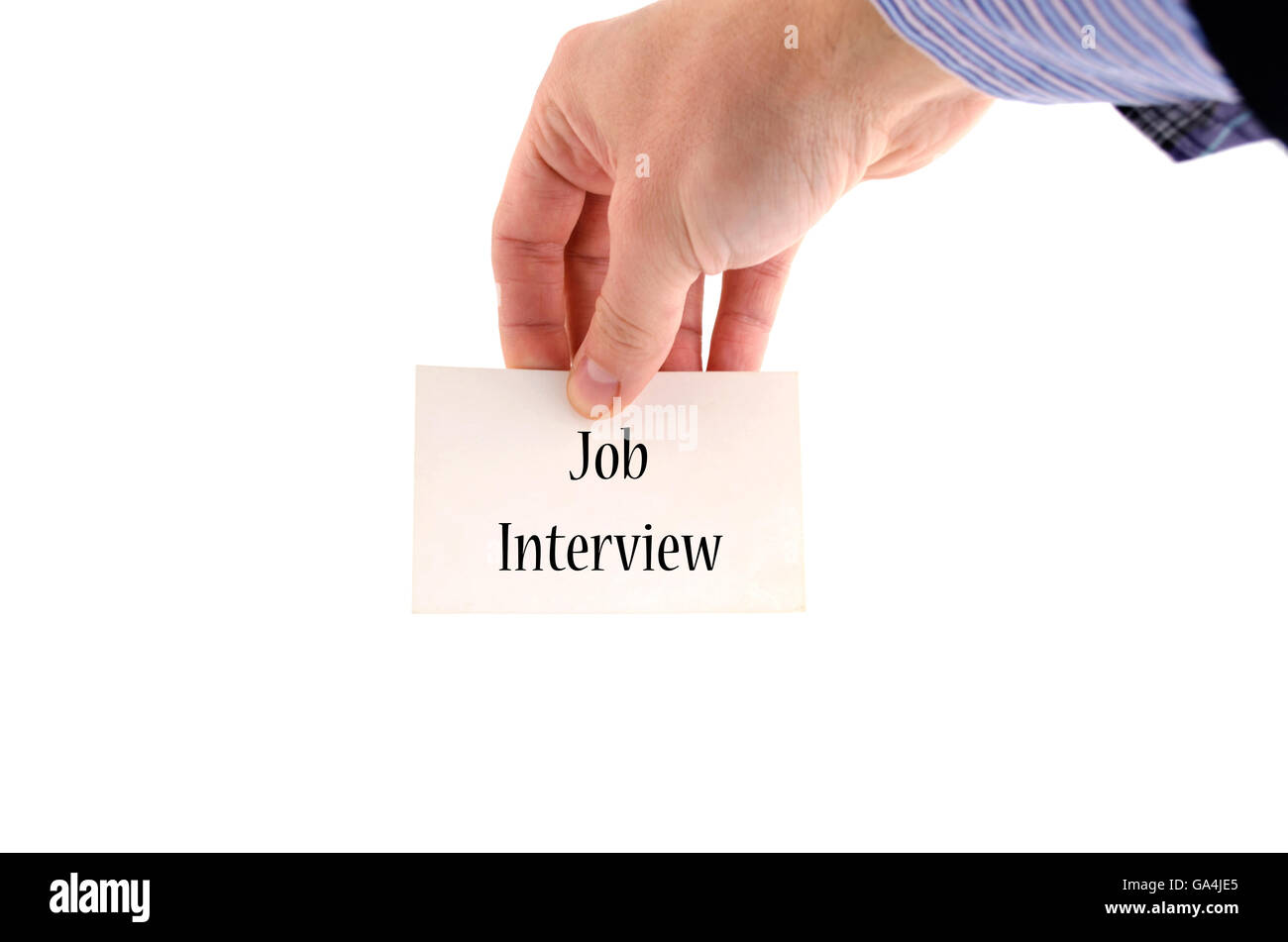 Job interview text concept isolated over white background Stock Photo ...