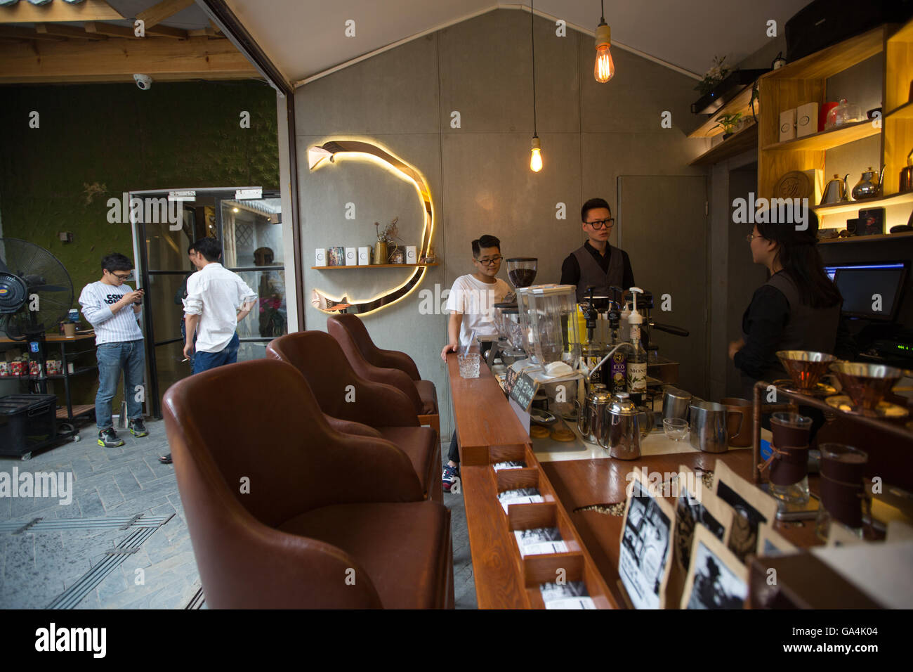 Berry Beans coffee shop in Shitou hutong area of Beijing, China Stock ...