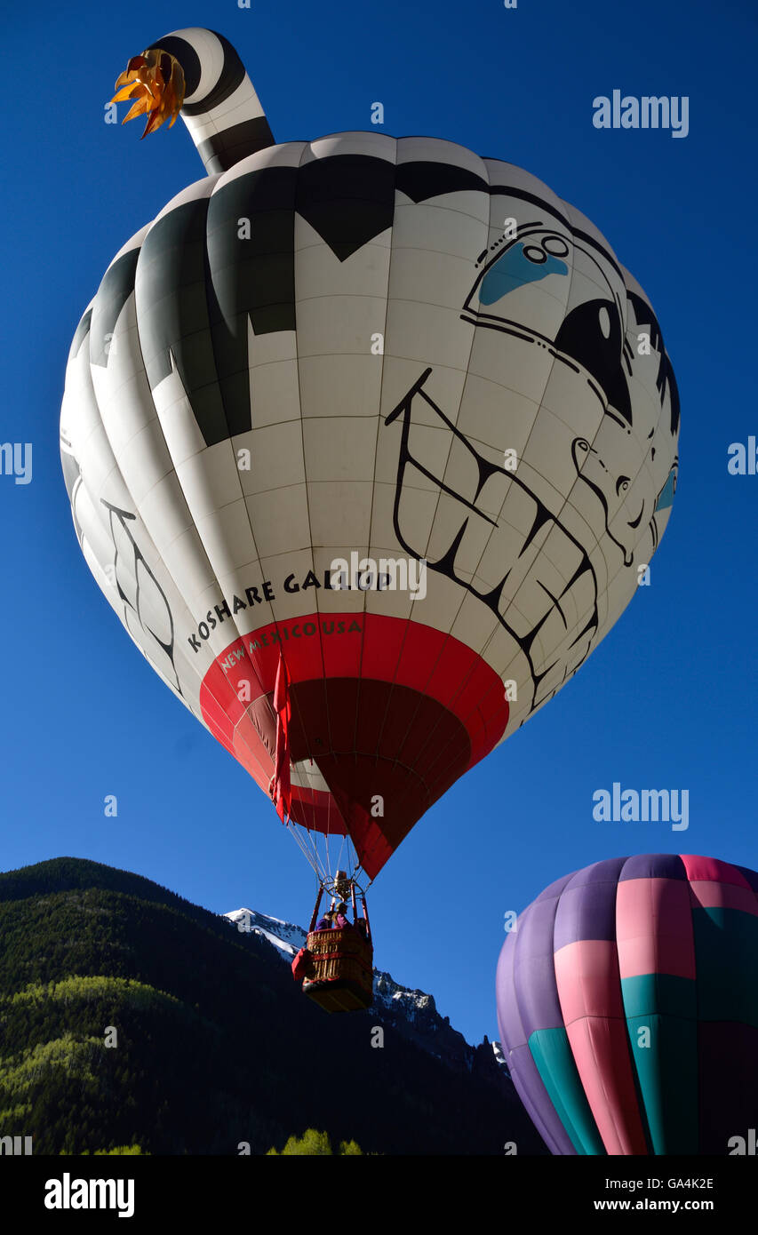 Balloons at the 2016 Balloon festival in Telluride, Colorado Stock ...