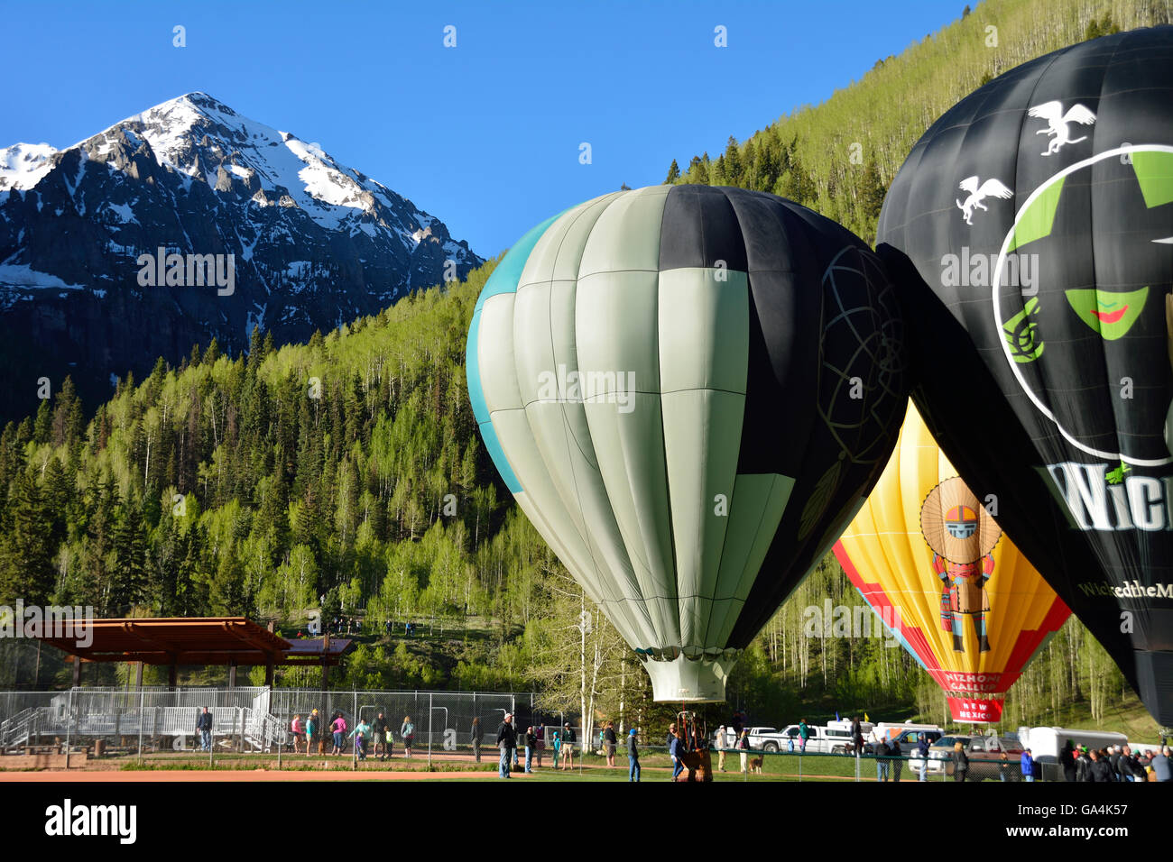 Balloons at the 2016 Balloon festival in Telluride, Colorado Stock ...