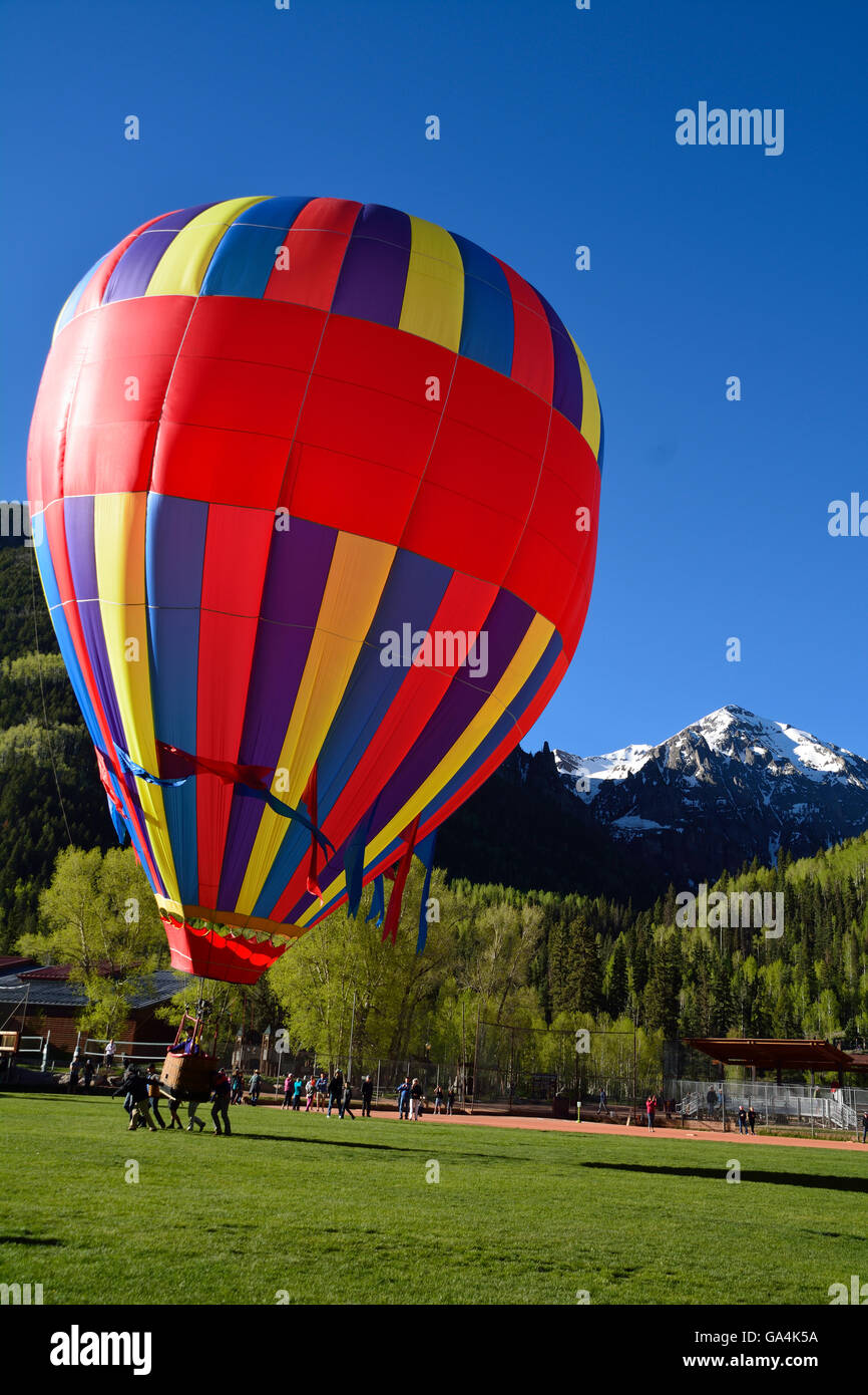Balloons at the 2016 Balloon festival in Telluride, Colorado Stock ...