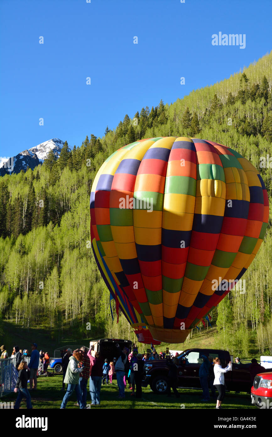 Balloons at the 2016 Balloon festival in Telluride, Colorado Stock ...