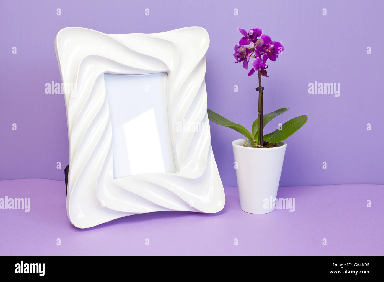 Orchid flower border design hi-res stock photography and images - Alamy
